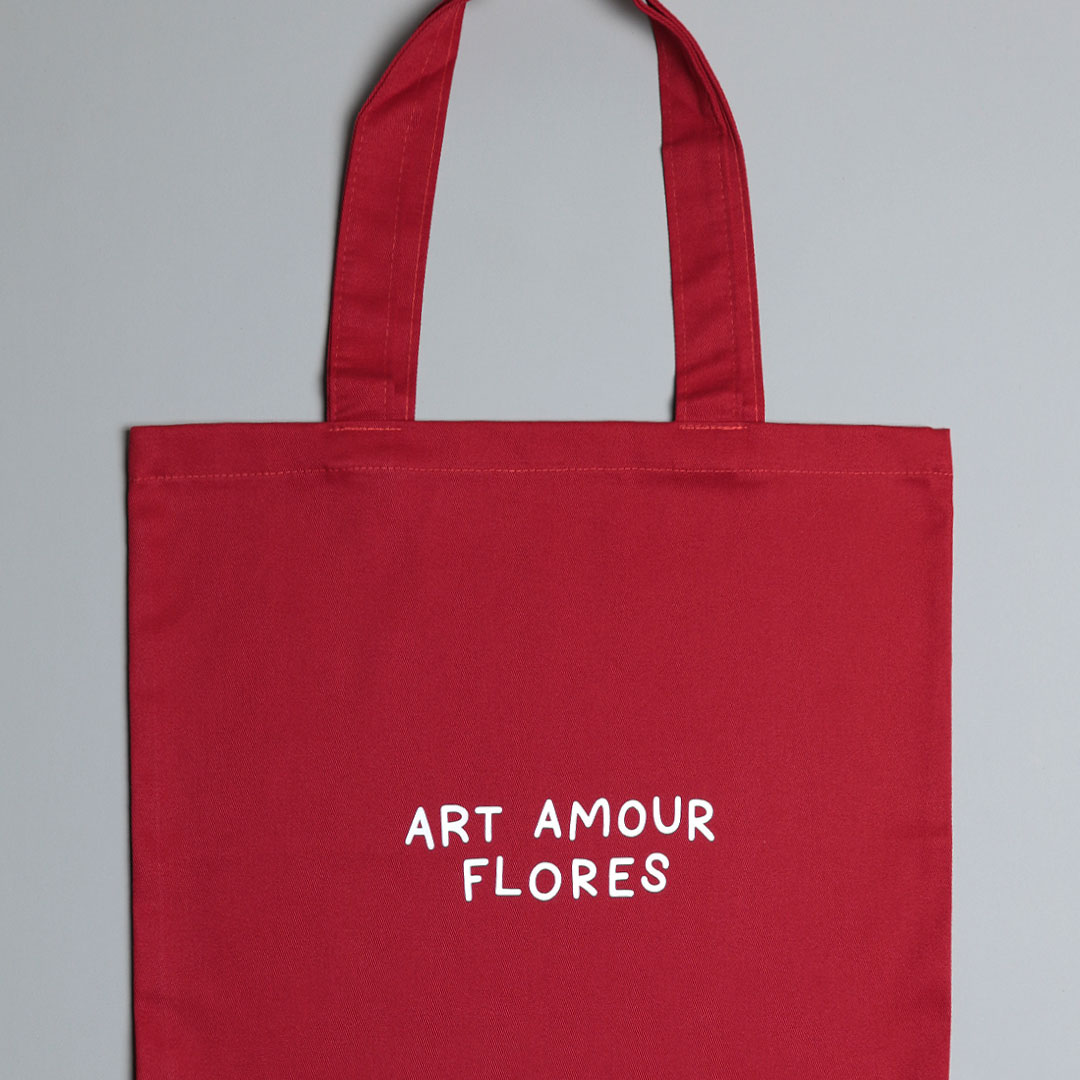 Bolsa Tote Vermelha / Art Amour Flores Branco - Vermelho Amour Bolsa Tote Vermelha / Art Amour Flores Branco - Vermelho Amour